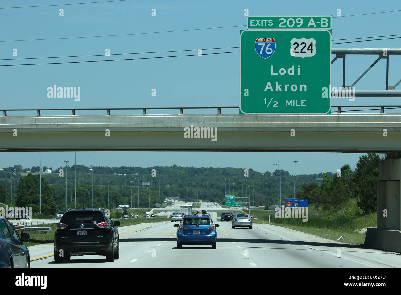 Interstate I-71 Northbound approaching Interstate I-76 and US-224, Exit ...