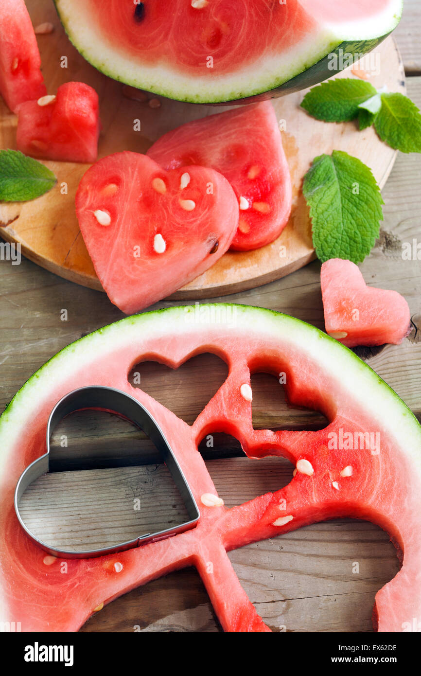Closeup sweet watermelon slices hi-res stock photography and images - Alamy