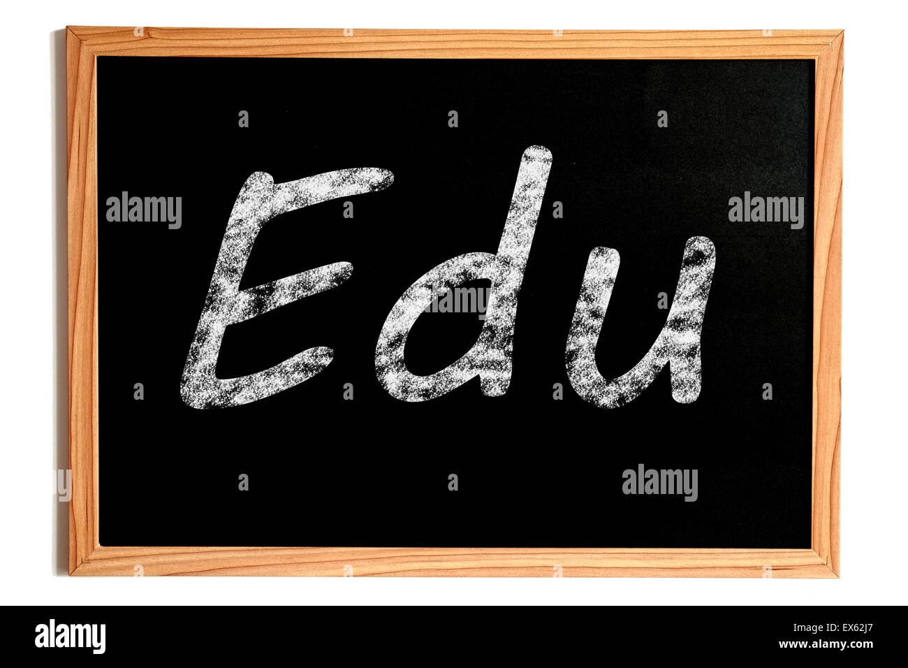 Edu Chalk Text on Chalkboard with Wooden Frame Isolated on White Stock ...