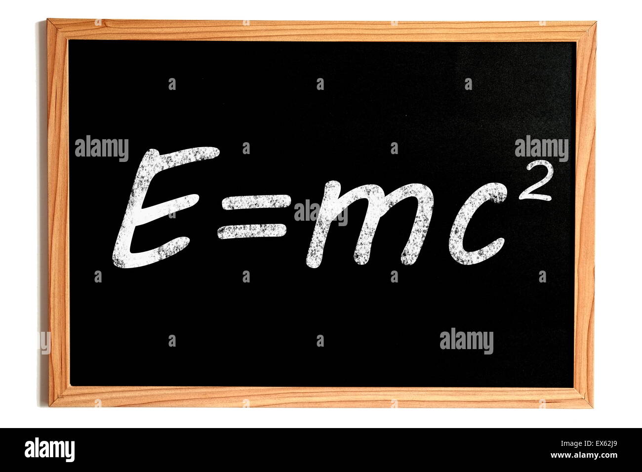 Einstein Energy Formula E=mc2 Text on Chalkboard with Wooden Frame on White Stock Photo - Alamy