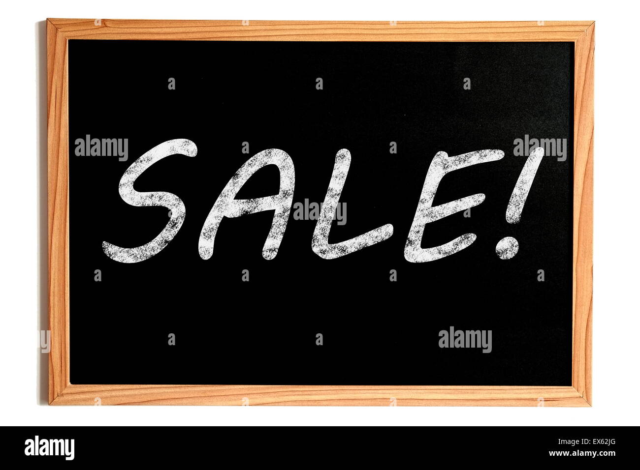 Sale Chalk Text on Chalkboard with Wooden Frame on White Stock Photo ...