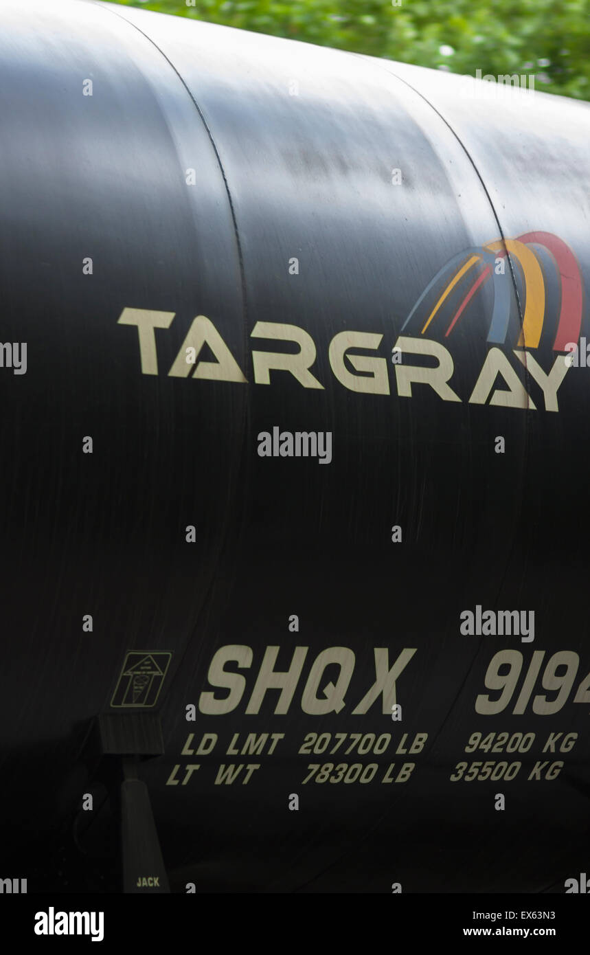 A Targray railroad tanker car Stock Photo - Alamy