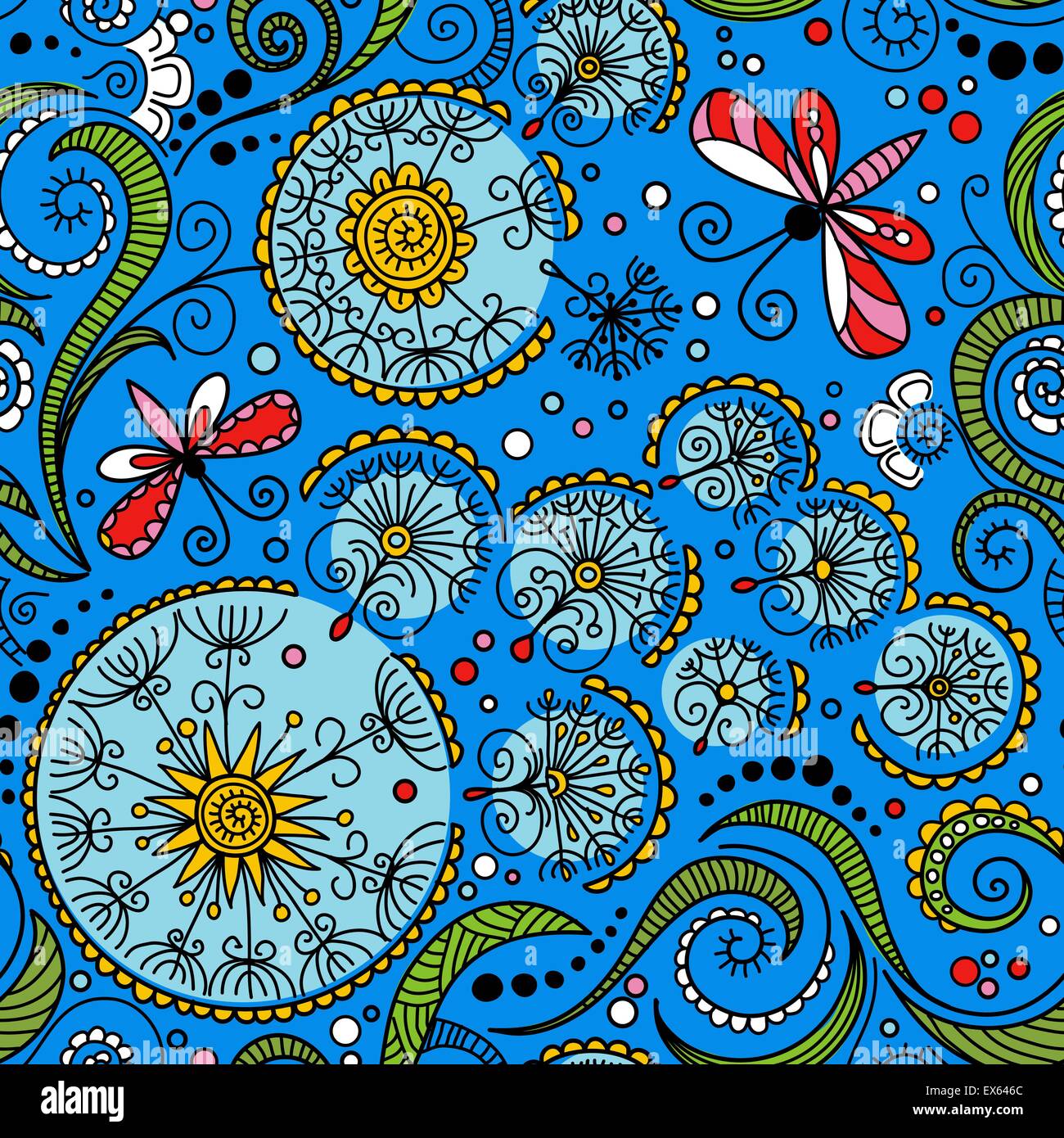 vector seamless color floral pattern Stock Vector Image & Art - Alamy