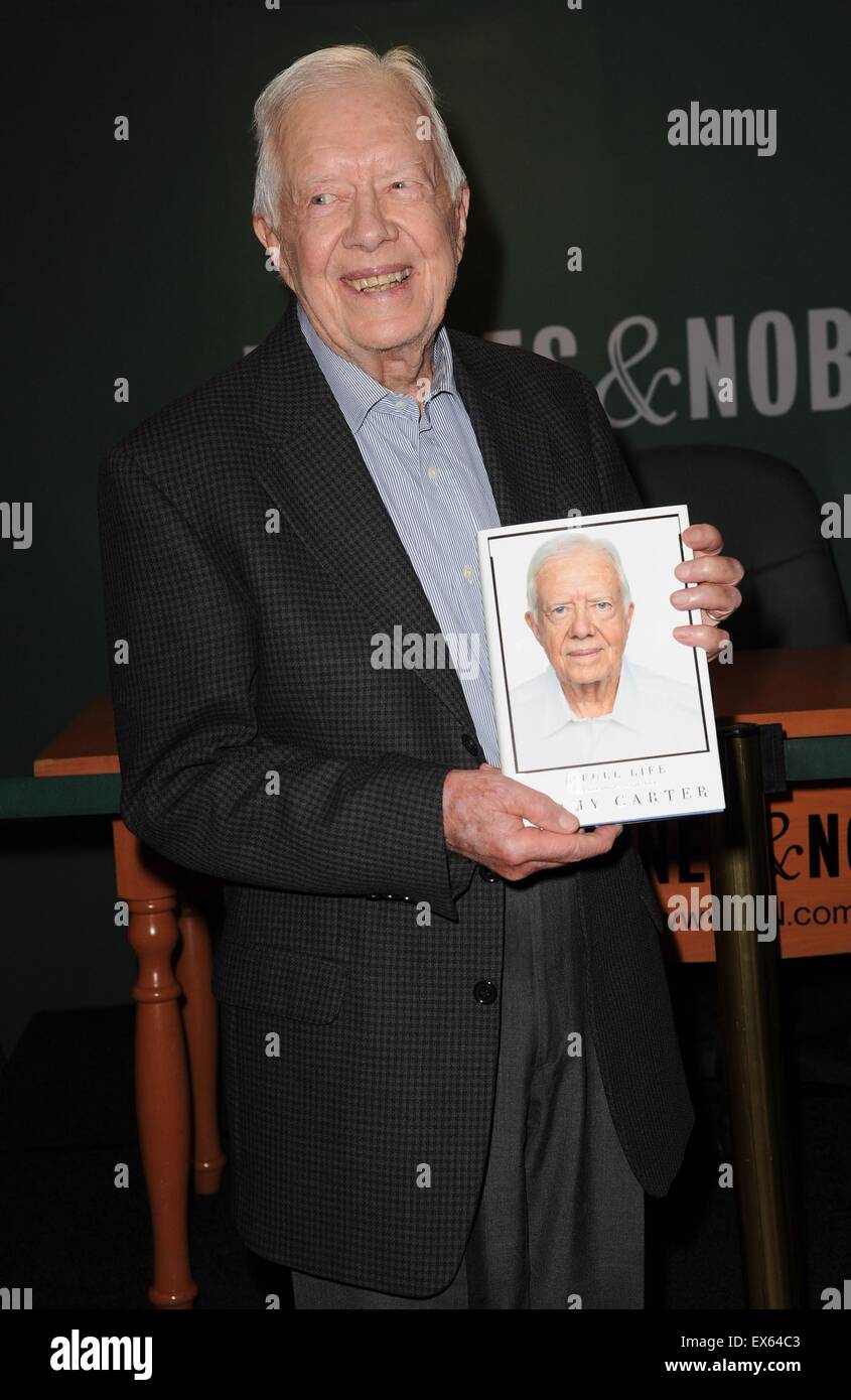 New York, NY, USA. 7th July, 2015. Jimmy Carter at in-store appearance ...