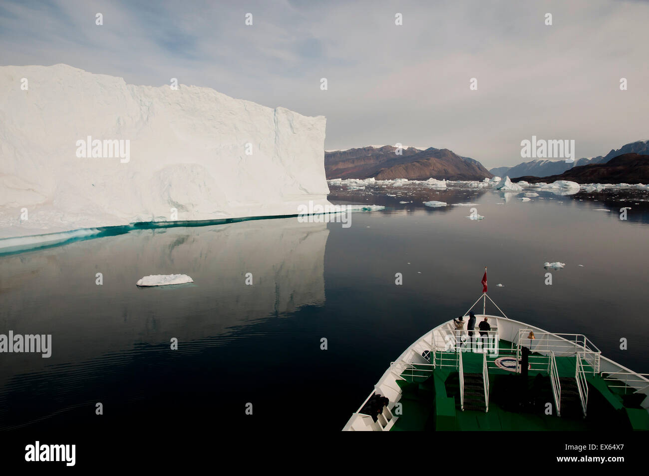 Icebergs Fjord from Expedition Ship - Scoresby Sound - Greenland Stock ...