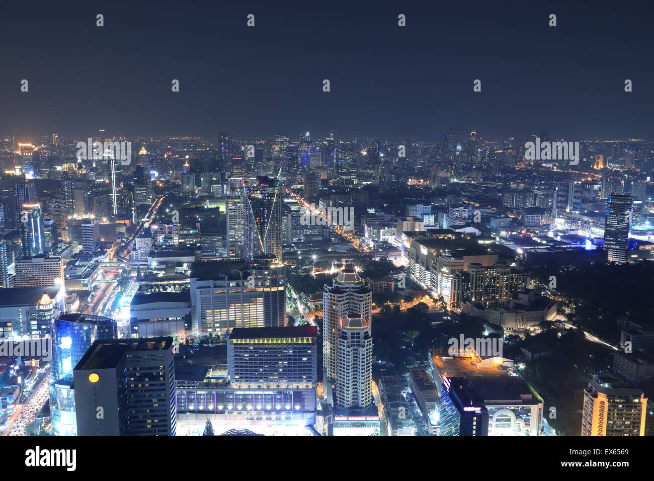 Bangkok city top view at night, Thailand Stock Photo - Alamy