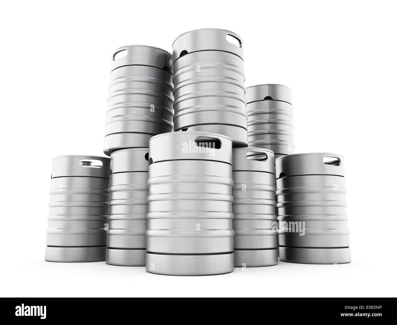 Keg stack isolated on white background Stock Photo - Alamy