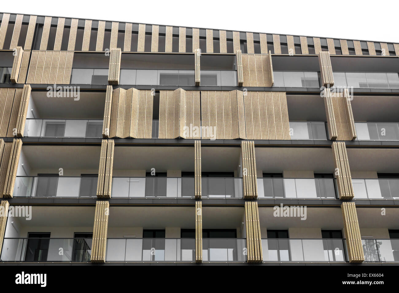 Facade of an apartment building with a modern design and functional ...