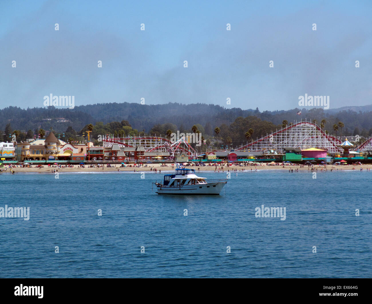 Santa Cruz, California, USA. View of the pacific ocean, beach and ...