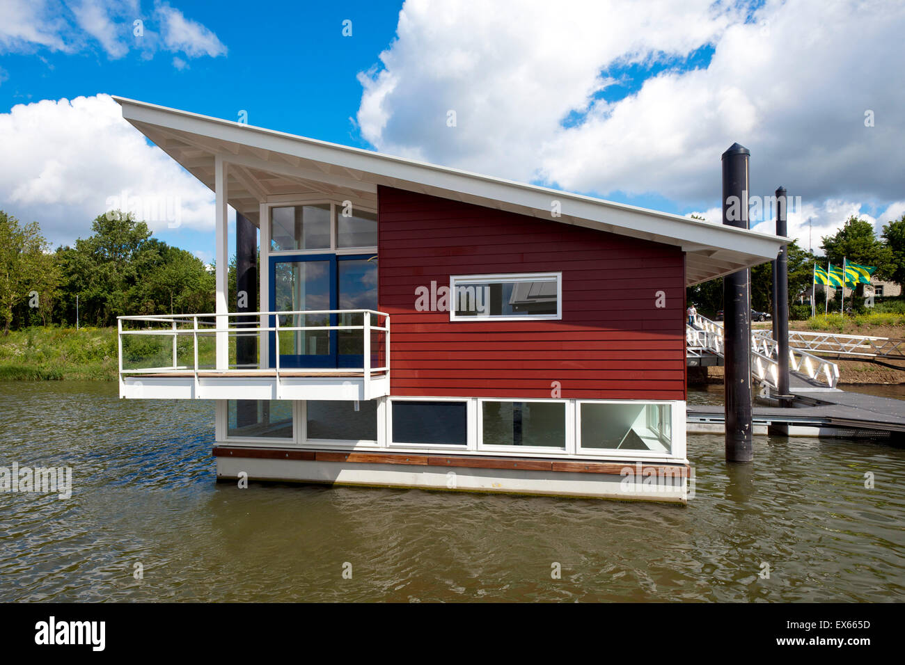 Europa, the Netherlands, Gelderland, flood protected amphibian homes on ...