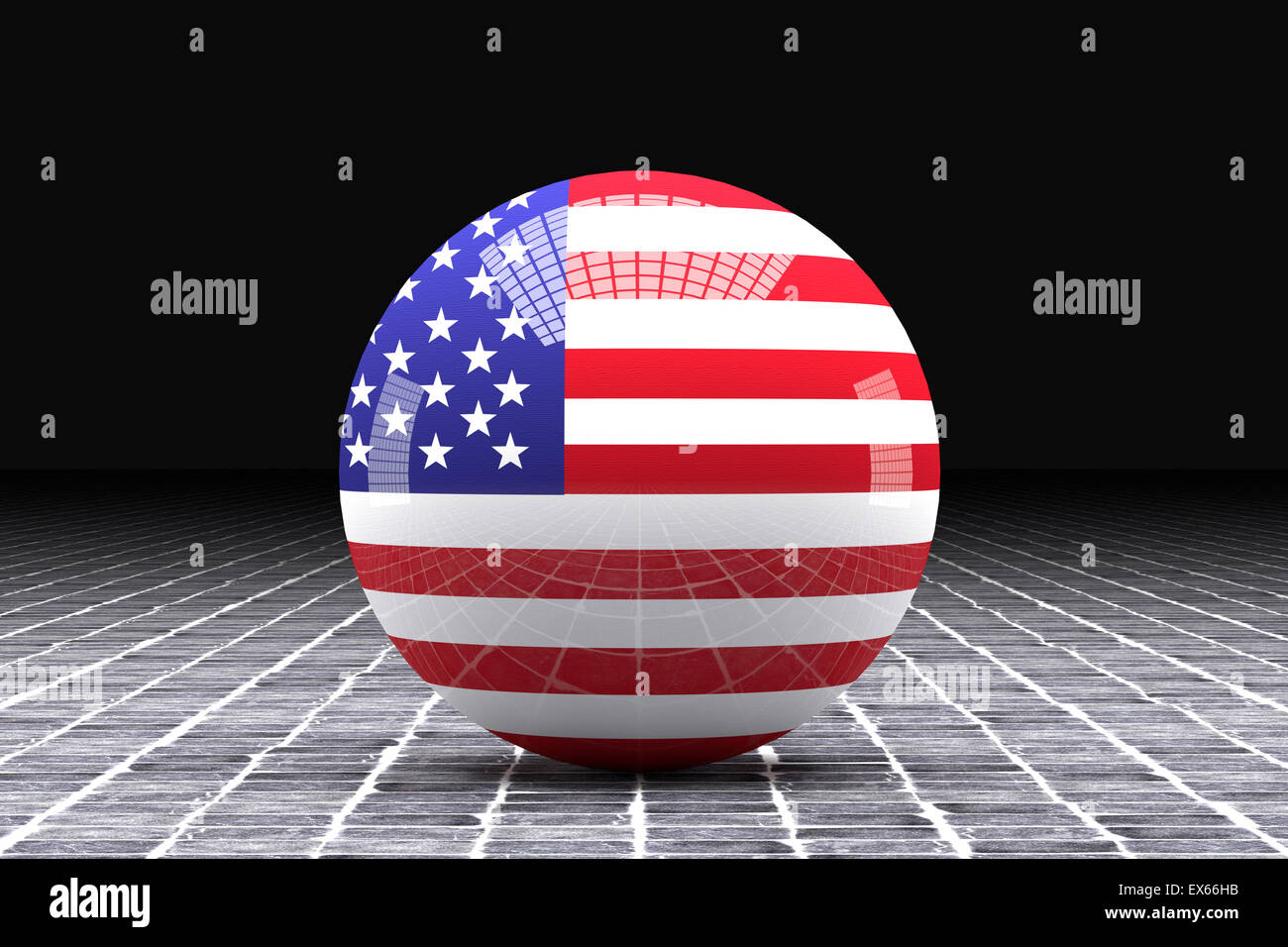 3d rendering of an USA flag on a sphere Stock Photo - Alamy