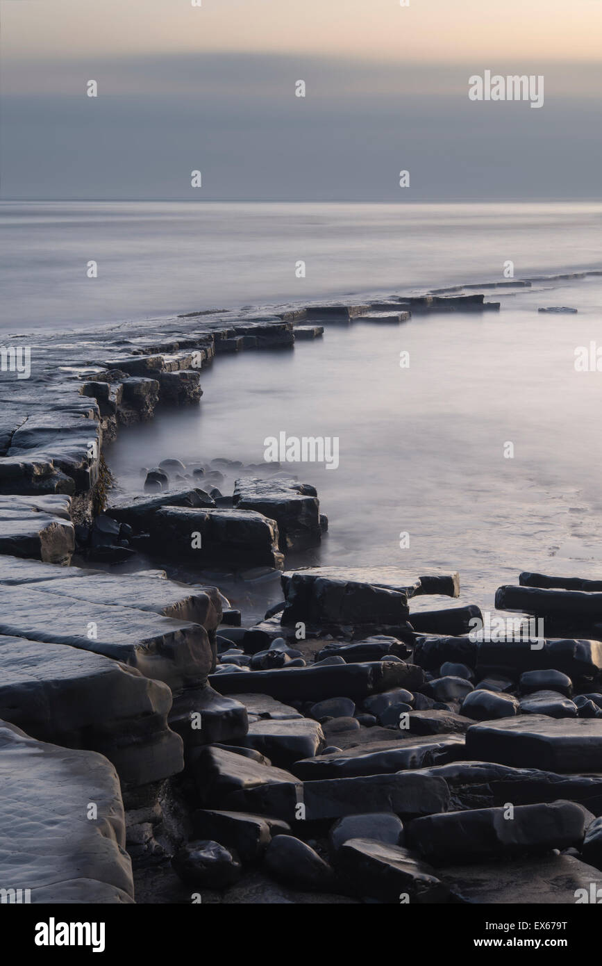 Beautiful sunset over Kimmeridge Bay Jurassic Coast England Stock Photo ...