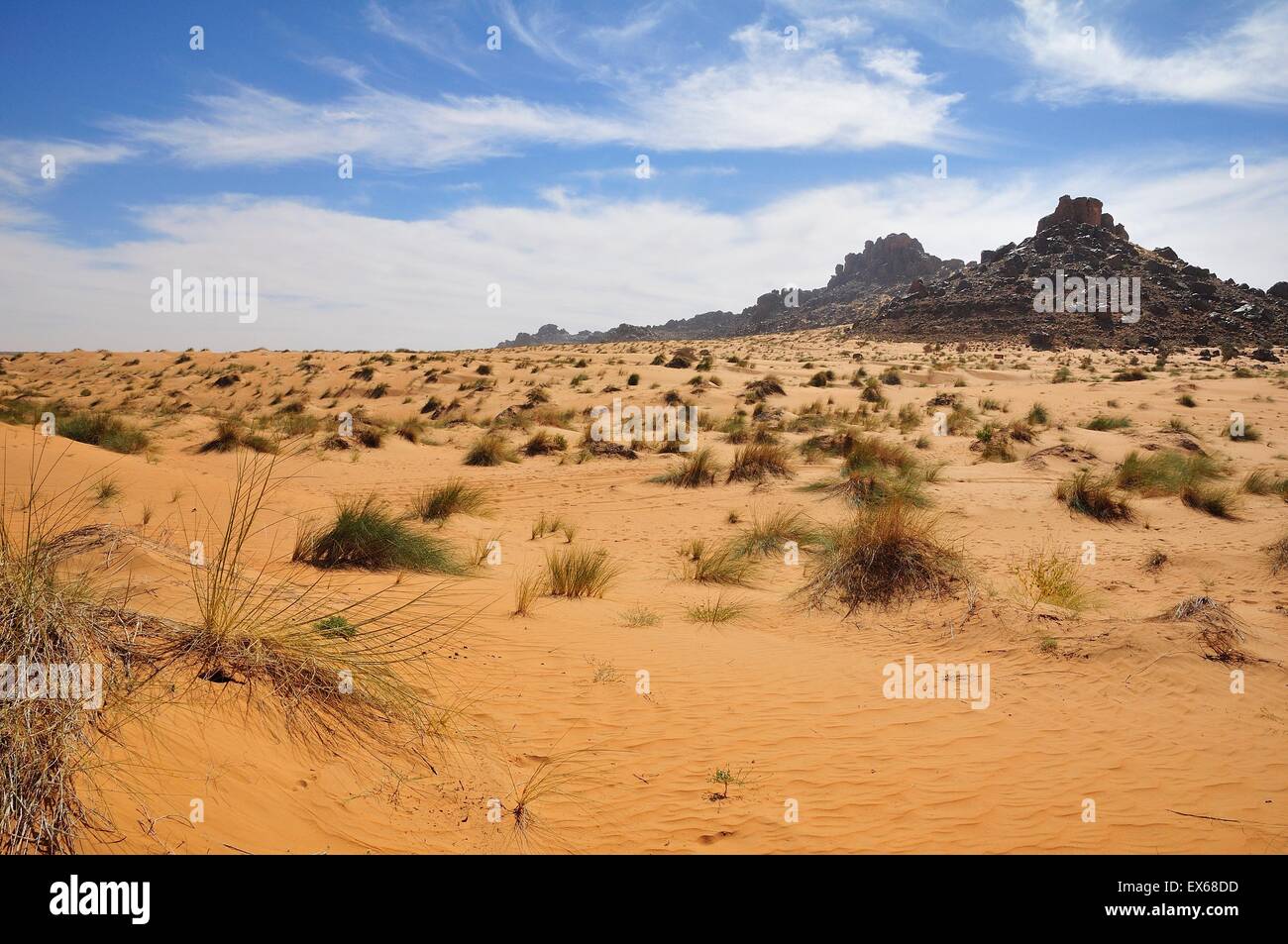 Desert landscape, route from Atar to Tidjikja, Adrar region, Mauritania ...