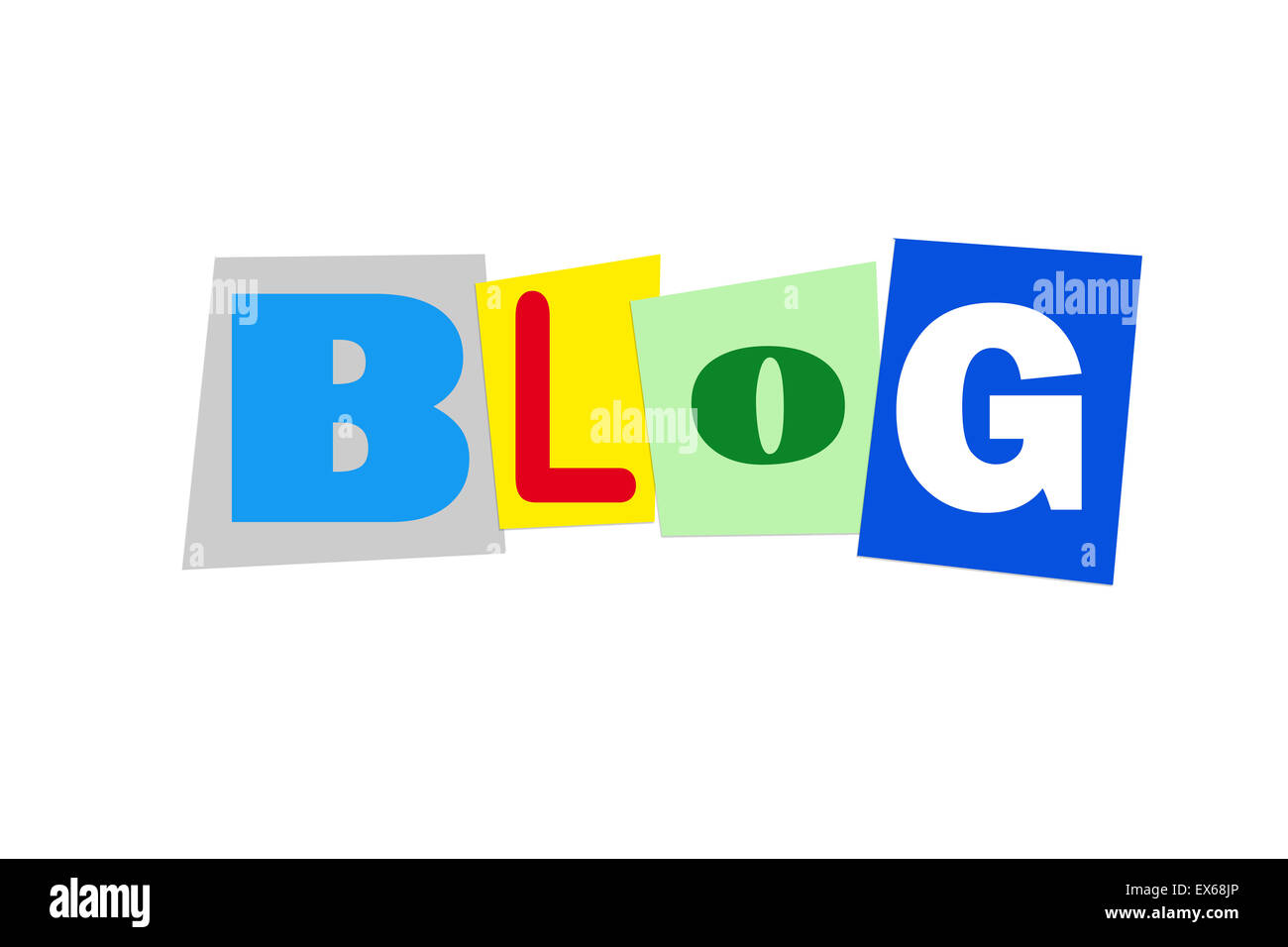 Blog word text cut hi-res stock photography and images - Alamy