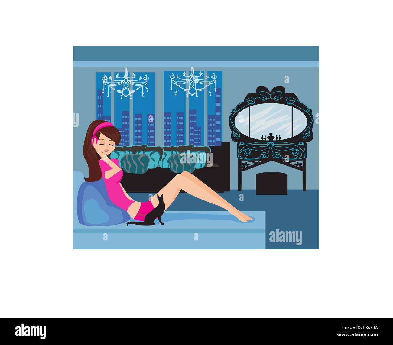 relax with music Stock Vector Image & Art - Alamy