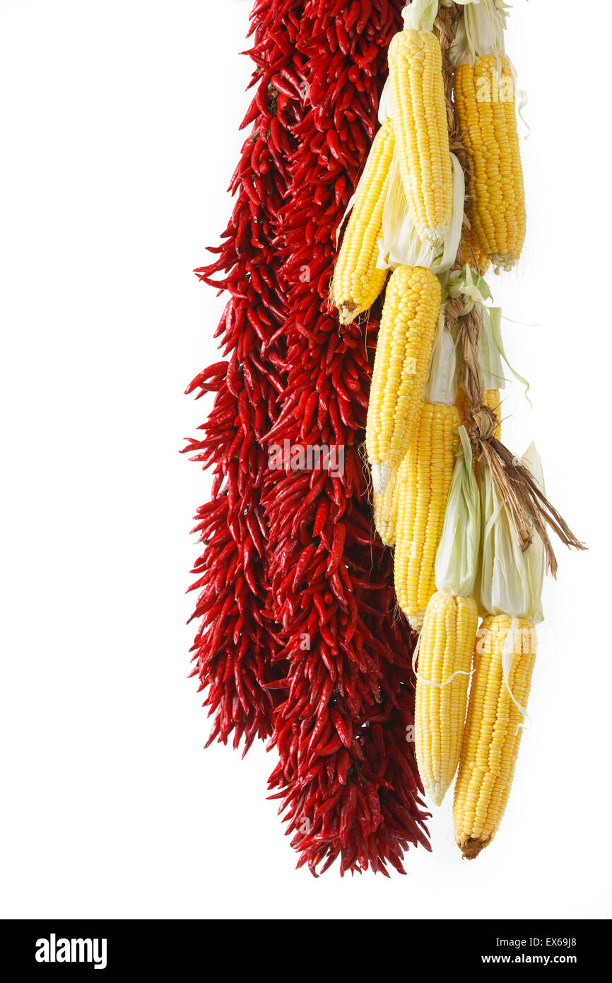 The red hot chili peppers and corn Stock Photo - Alamy