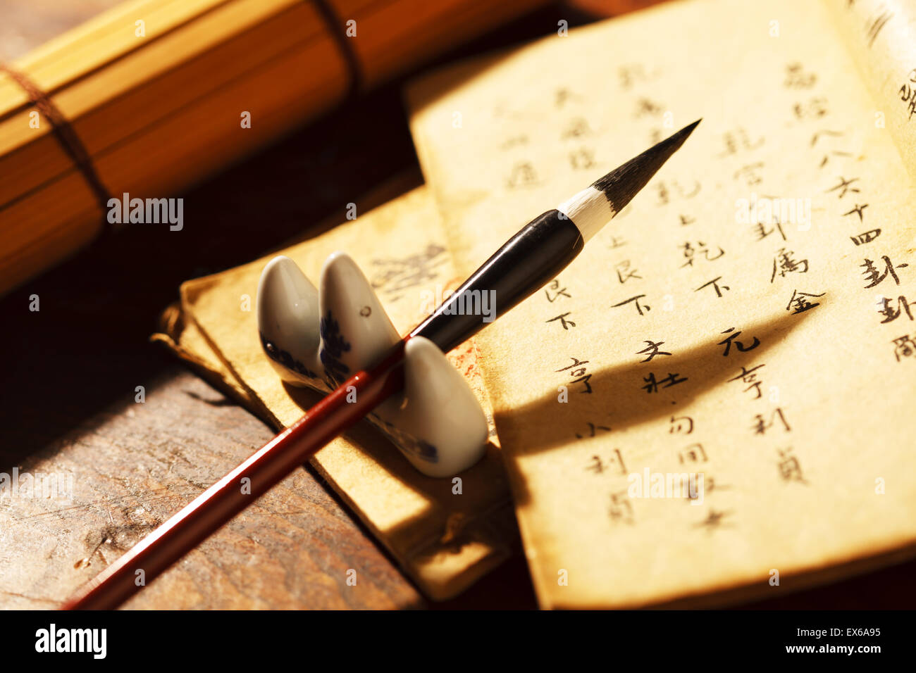 Ancient chinese book calligraphy brush hi-res stock photography and ...