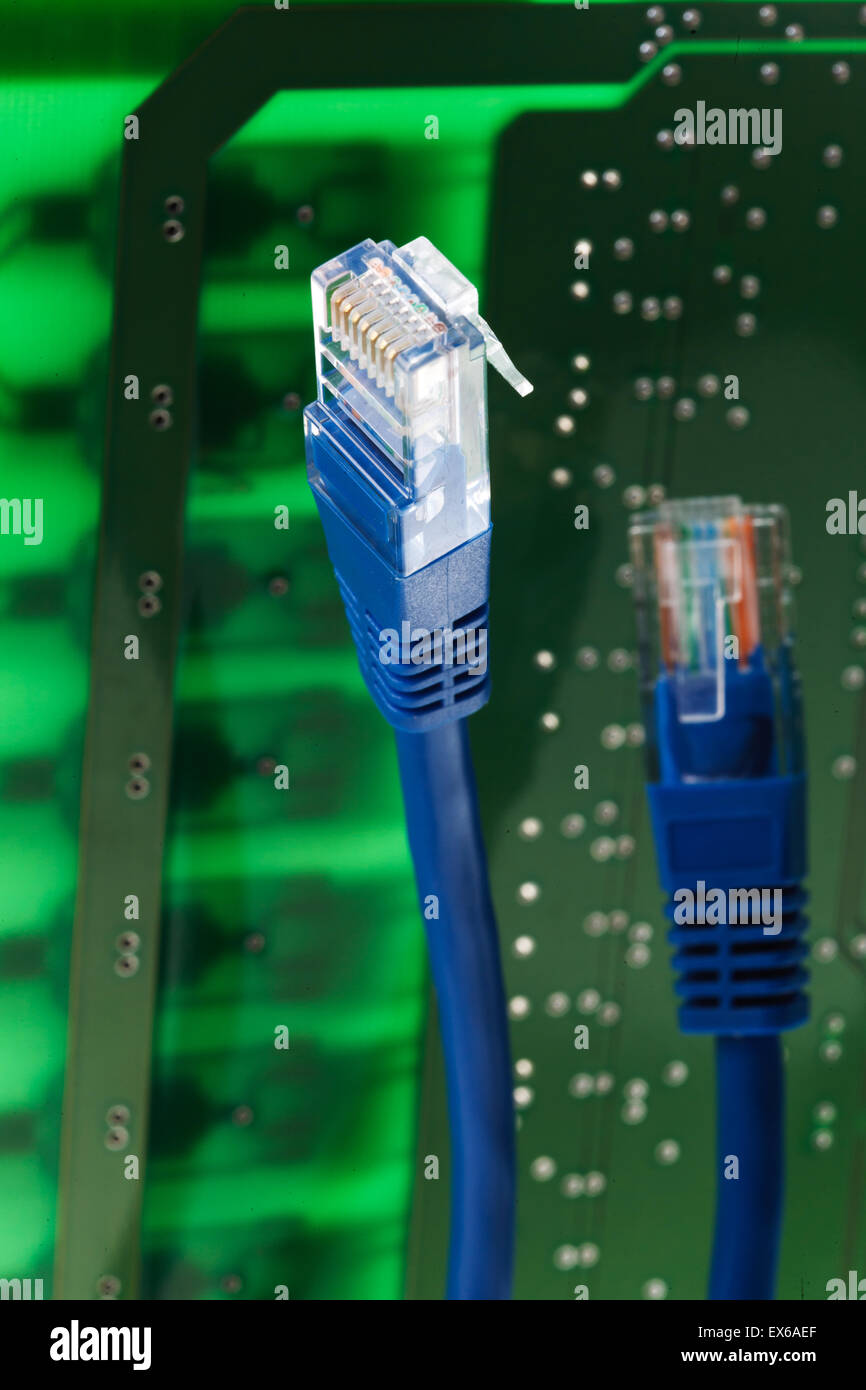 Circuit board and network cables Stock Photo - Alamy