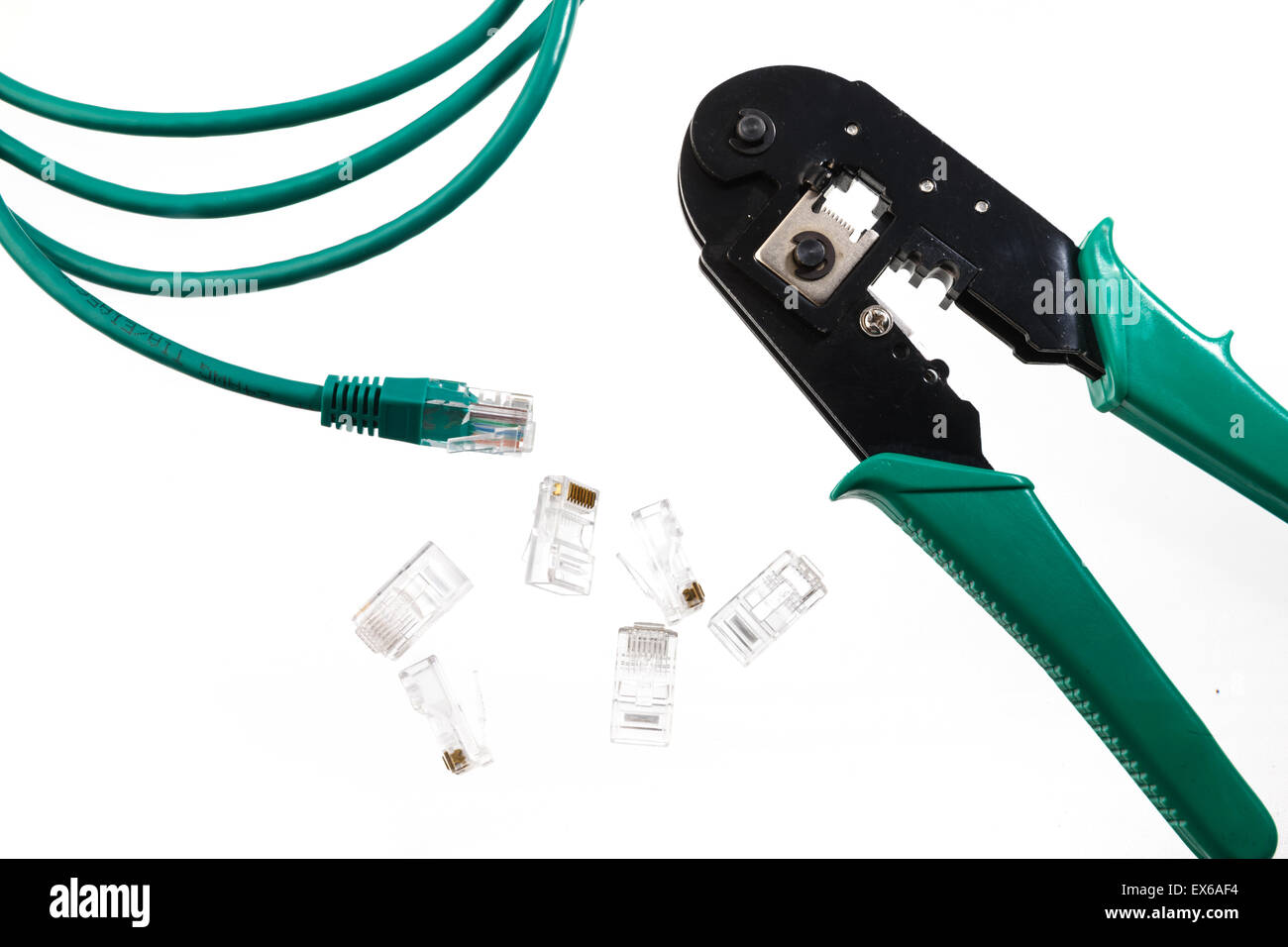 Network cable and plier Stock Photo - Alamy