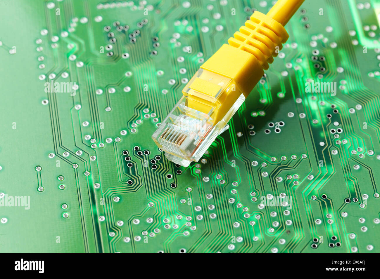 Circuit board and network cables Stock Photo - Alamy