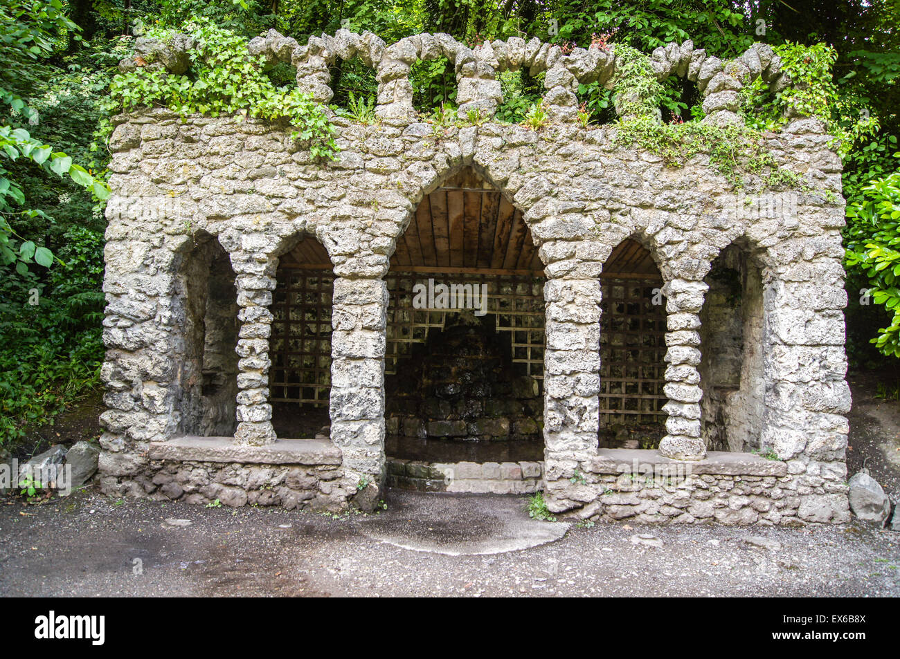 Grotto in Matlock Bath riverside gardens, Derbyshire, England Stock ...