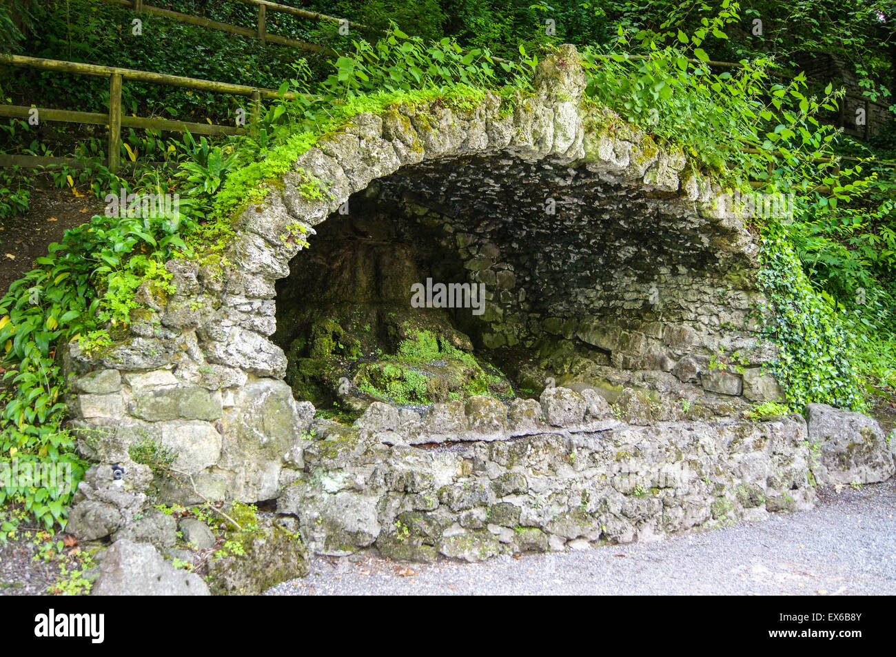 Grotto in Matlock Bath riverside gardens, Derbyshire, England Stock ...