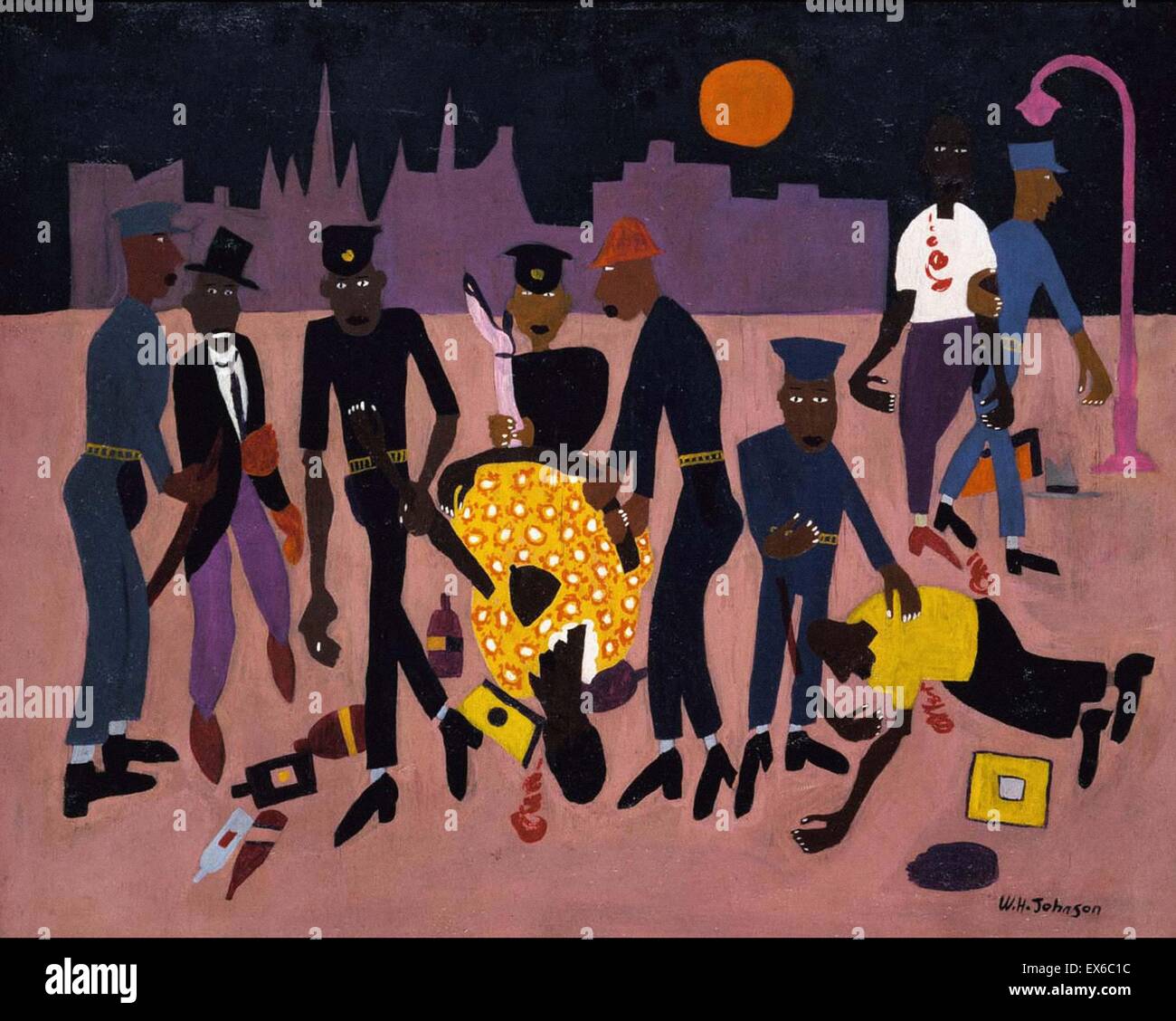 William h johnson moon over harlem hi-res stock photography and images ...