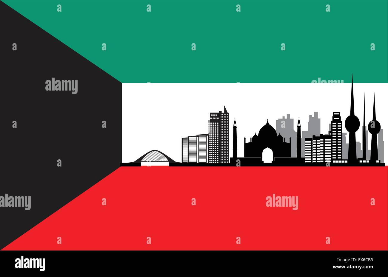 skyline of the city kuwait Stock Vector Image & Art - Alamy