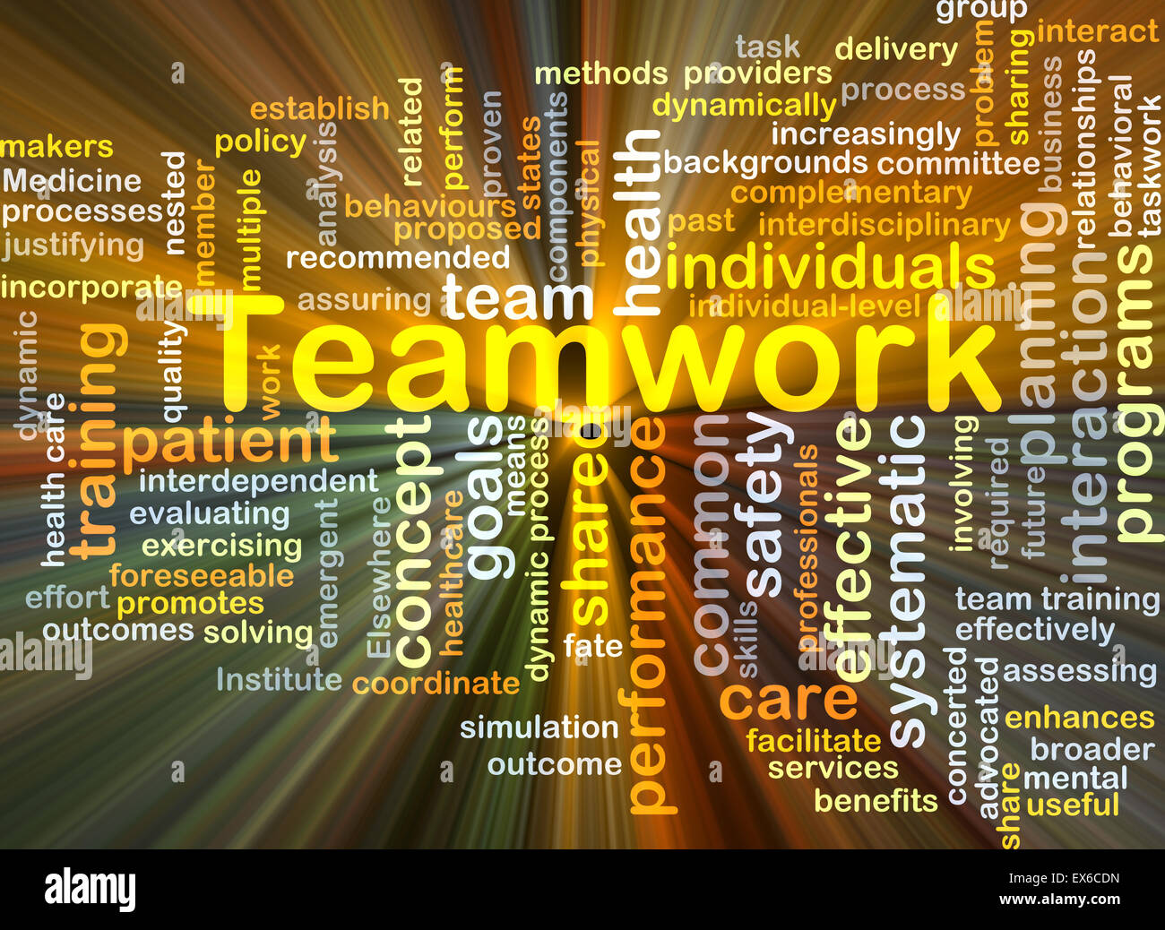 Background concept wordcloud illustration of teamwork glowing light ...