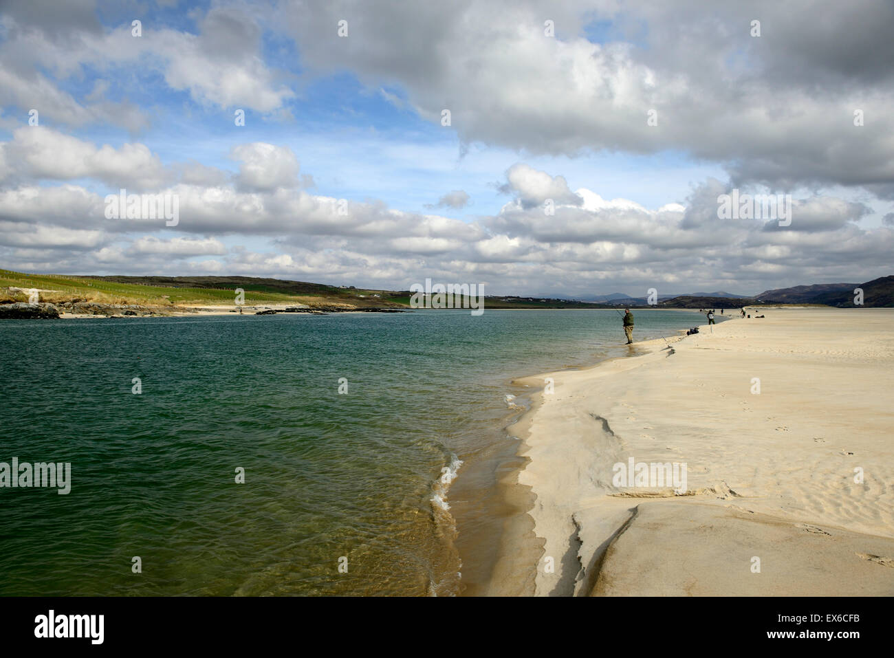 men fisherman fishermen fish fishing maghera strand beach donegal tidal ...