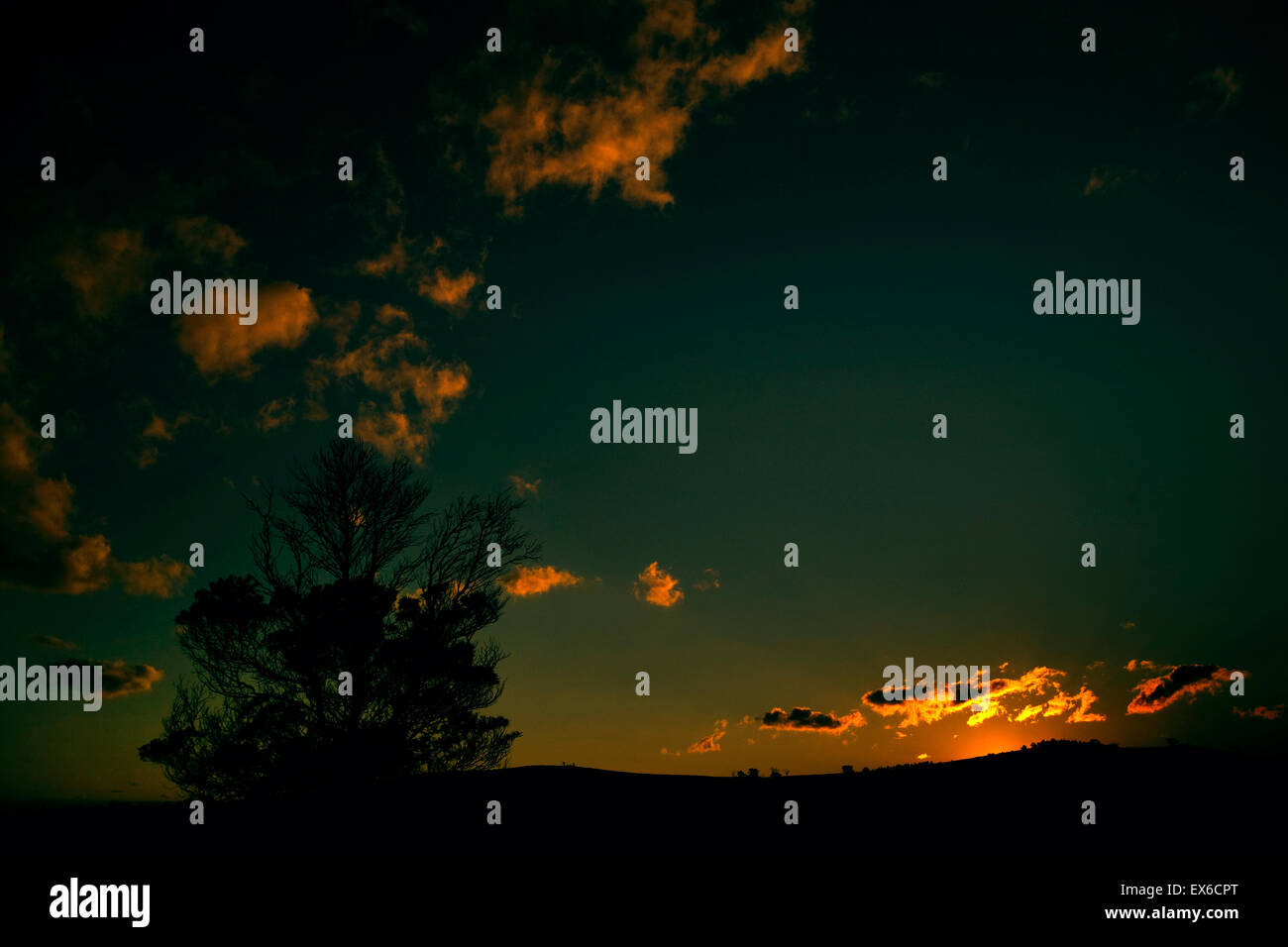 Deep country sunset Stock Photo - Alamy