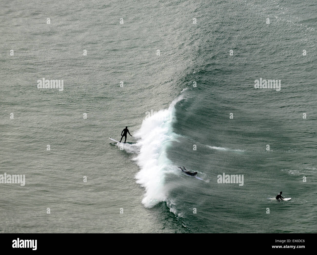 Surf surfers surfing wild atlantic way west coast RM ireland Stock ...