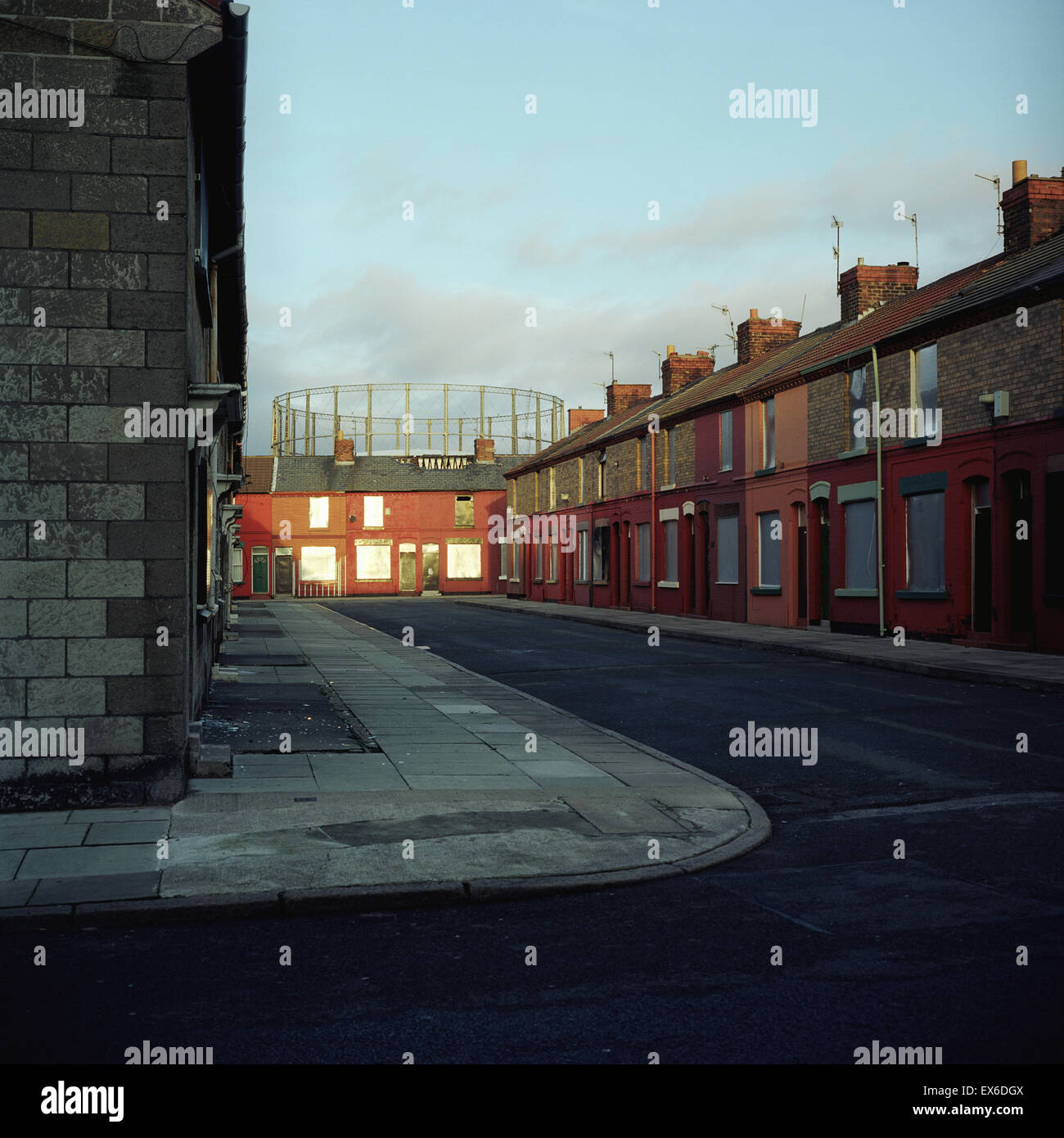 Victorian Gasometer. Garston, Liverpool. UK. 2003 Stock Photo - Alamy