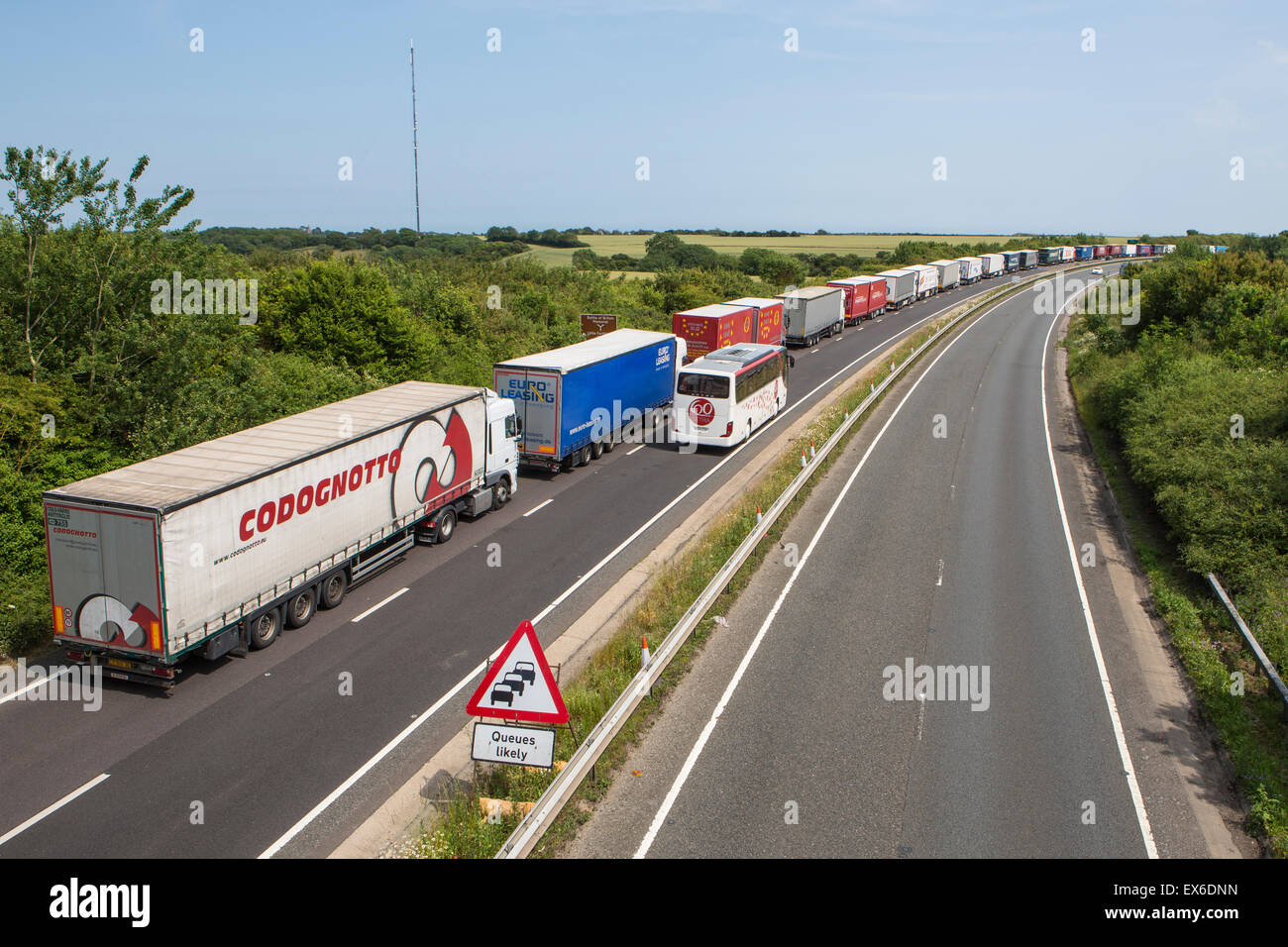 Lorry stack motorway hi-res stock photography and images - Alamy