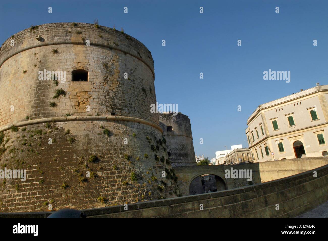 Italy, region Apulia, Otranto, the castle in ancient town Stock Photo ...