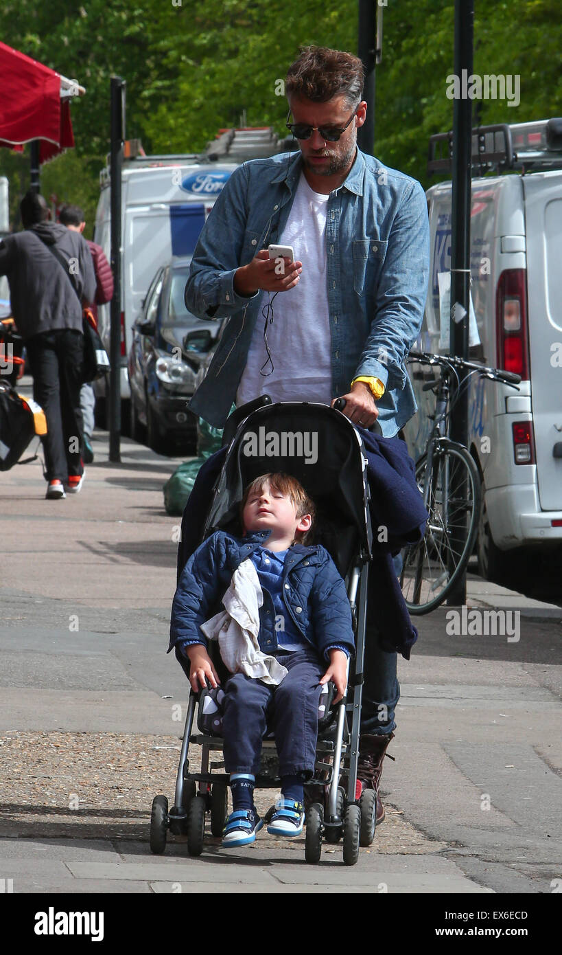 Richard Bacon takes his son Arthur out in his pushchair Featuring ...