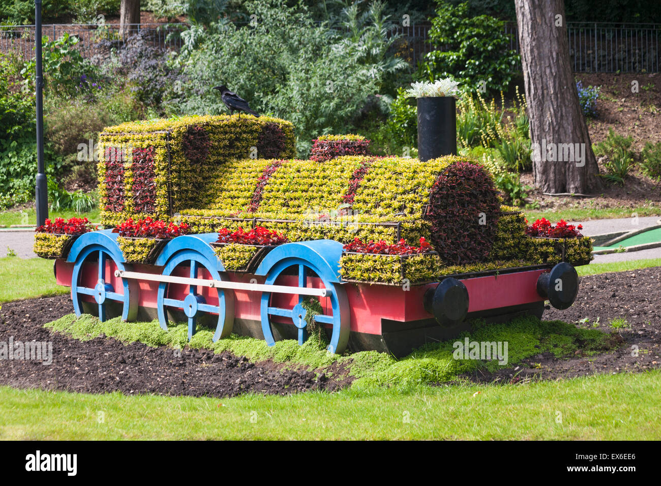 Steam train topiary in Boscombe Chine Gardens, Boscombe, Bournemouth ...