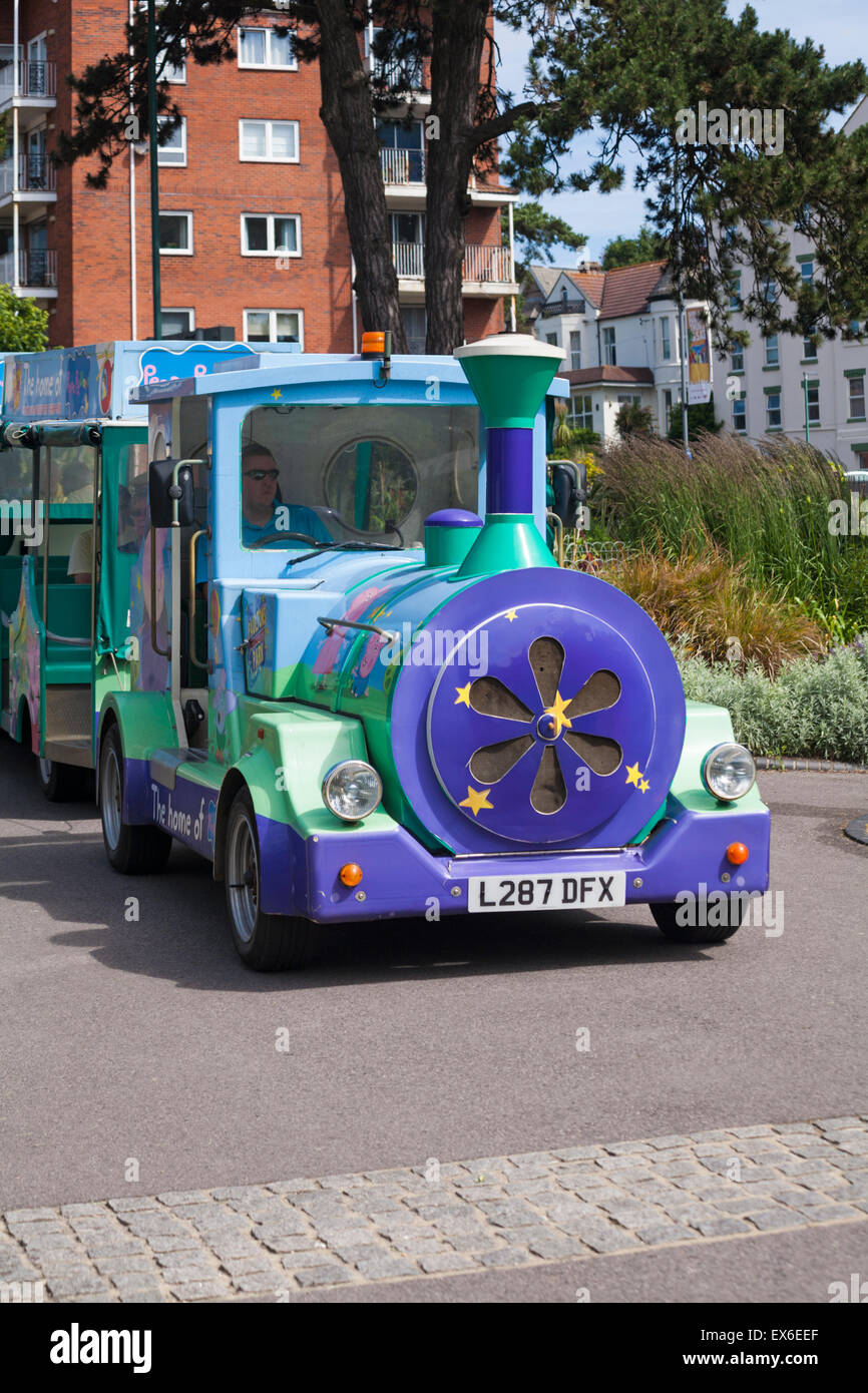 The home of Peppa Pig world - Landtrain driving through Boscombe Chine ...
