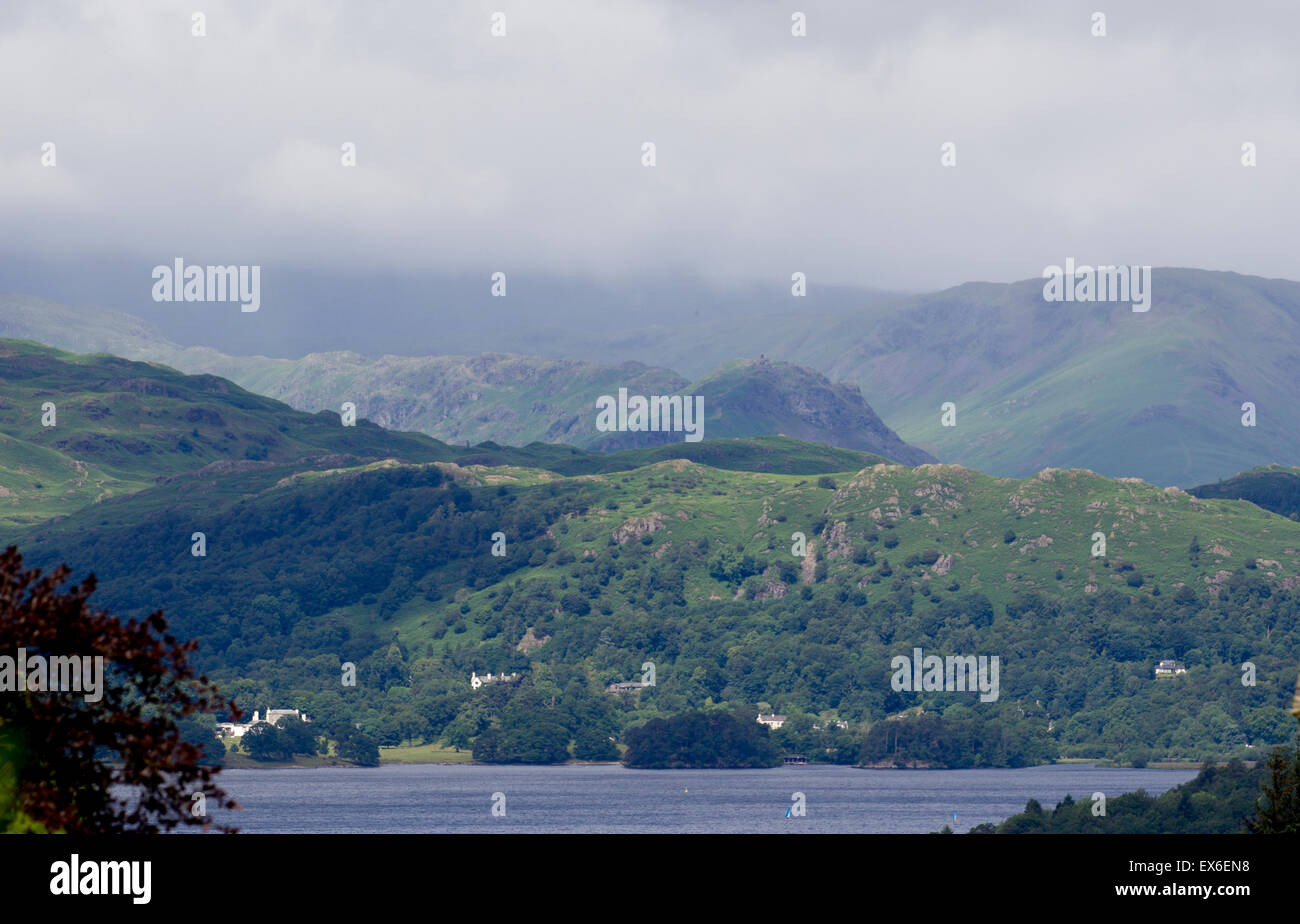 Lake Windermere Cumbria 8th July 2015 .UK Weather Sun on Lake ...