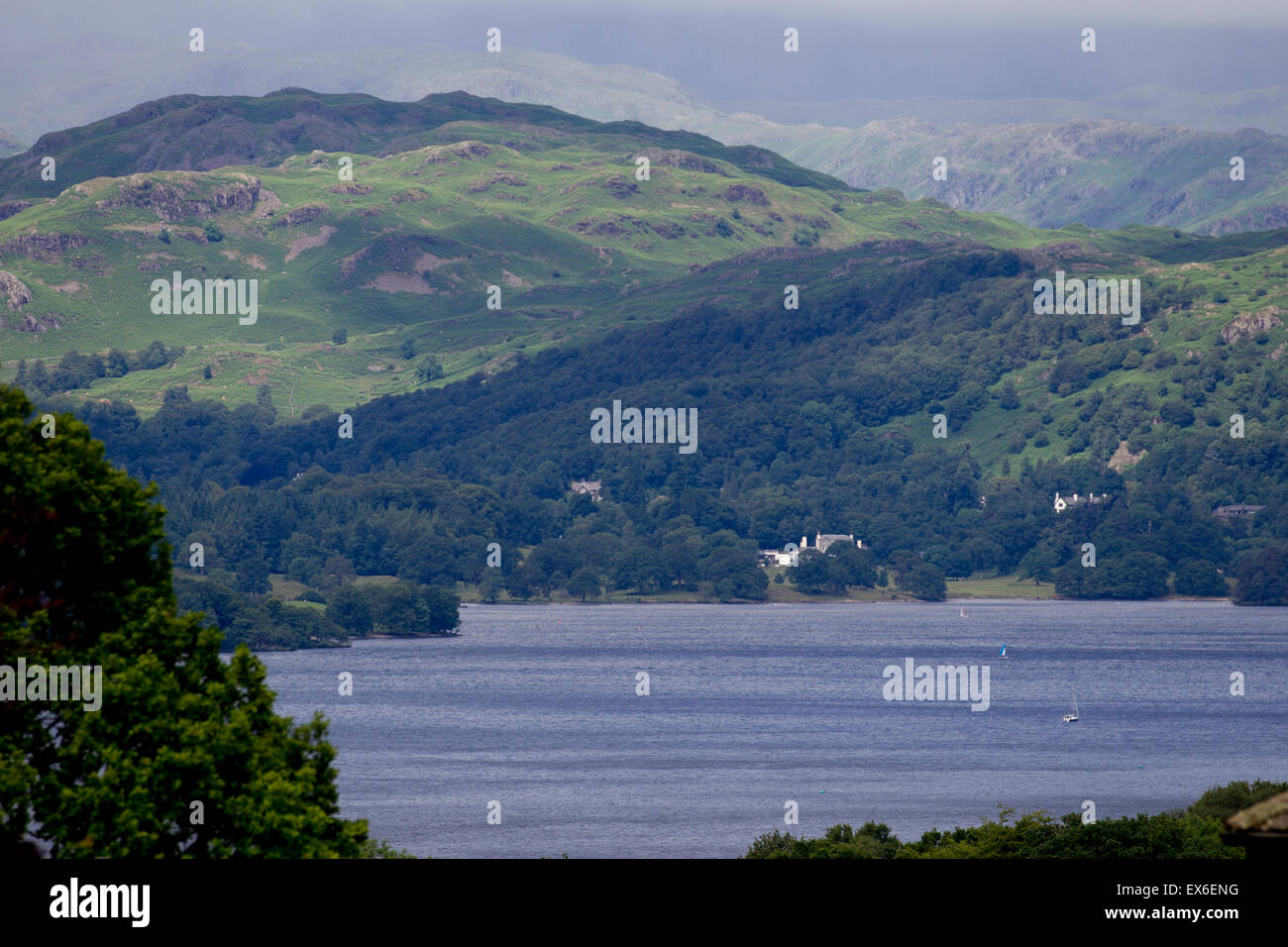 Lake Windermere Cumbria 8th July 2015 .UK Weather Sun on Lake ...