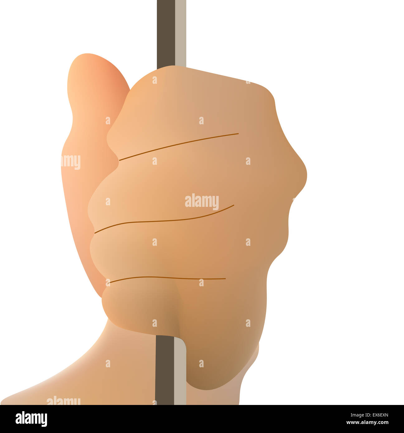 Illustration close up hand on steel Stock Photo - Alamy