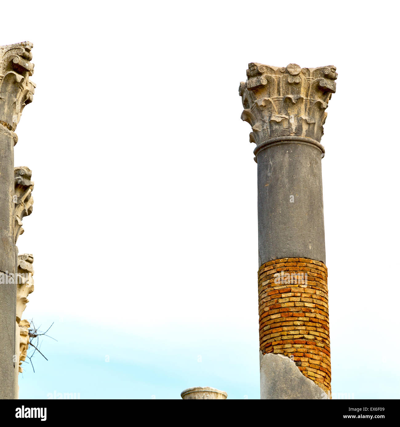 old column in the africa sky history and nature Stock Photo - Alamy