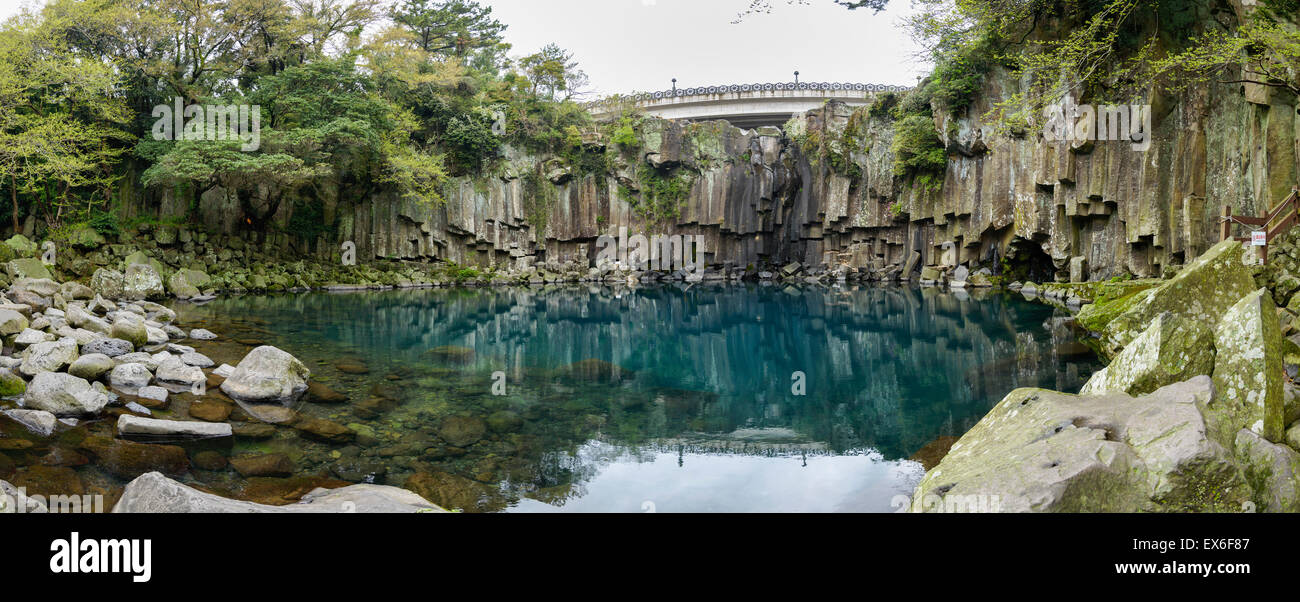 Cheonjeyeon No. 1 cascade. Cheonjeyoen falls (means the pond of God ...
