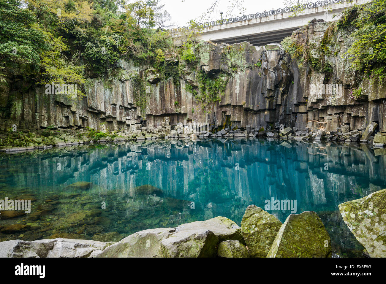 Cheonjeyeon No. 1 cascade. Cheonjeyoen falls (means the pond of God ...