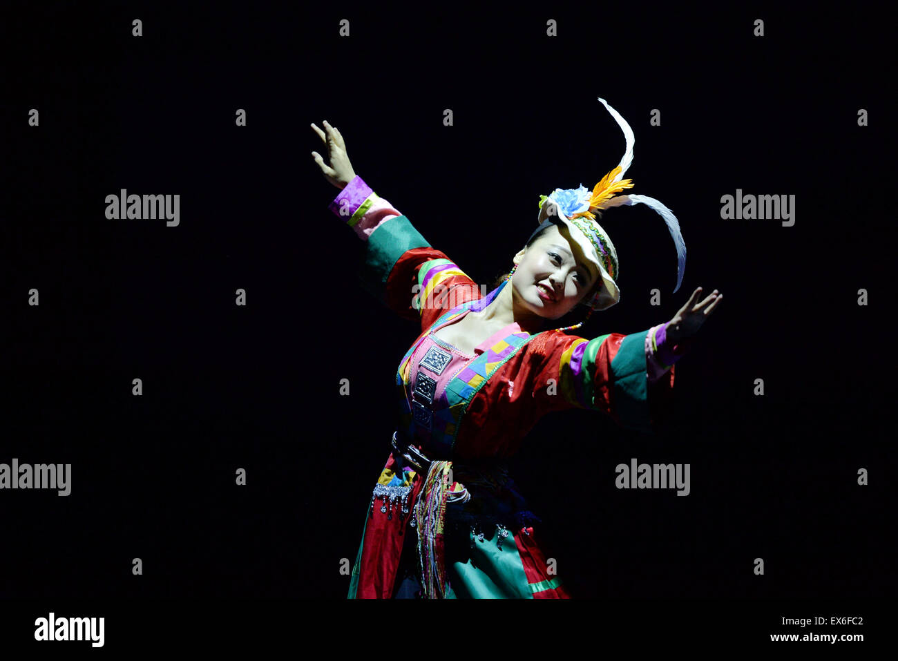 Lanzhou, China's Gansu Province. 7th July, 2015. An actress performs ...