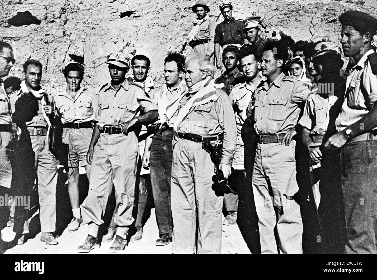 Yitzhak Rabin as a young Israeli officer with Prime Minister David Ben ...