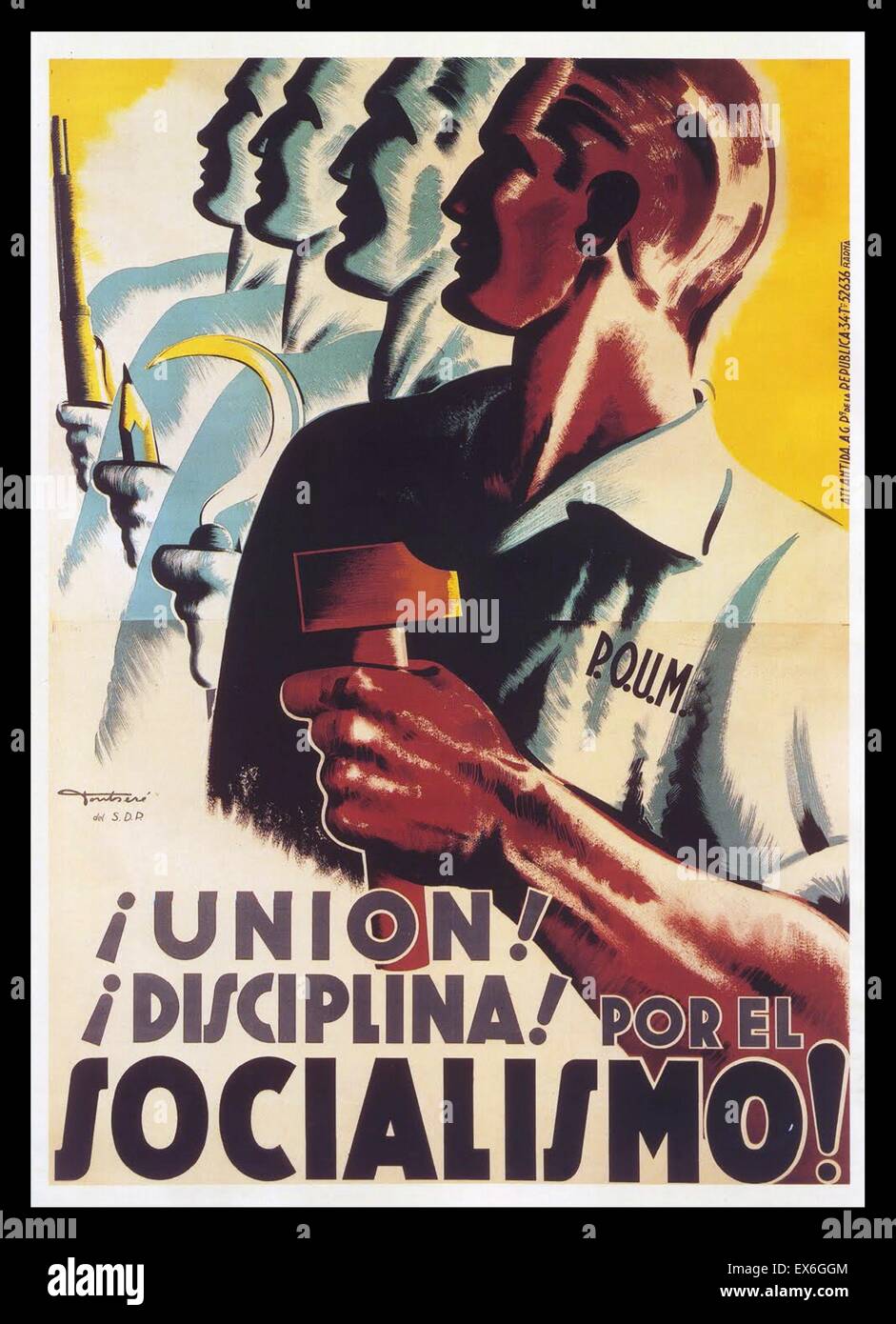 Spanish Civil War 1936-1939; Republican propaganda poster Stock Photo ...