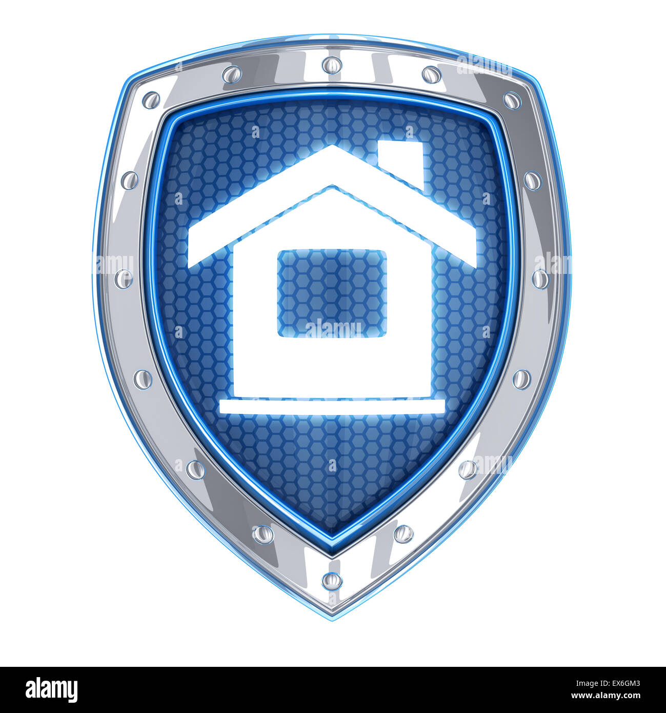 Abstract home and shield (done in 3d Stock Photo - Alamy