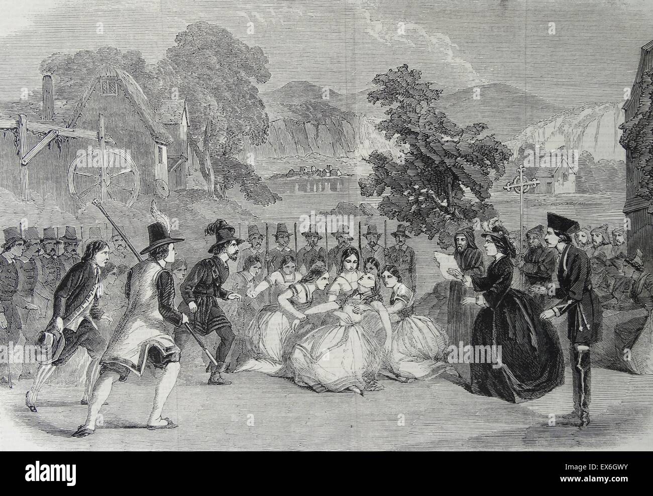 Engraving depicting a scene from the opera 'The Night Dancers' at the ...