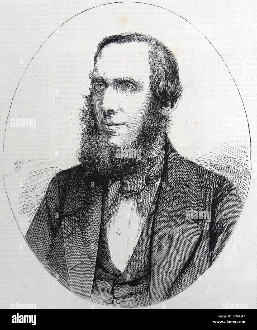 Engraving of Mr. S Laing, Finance Minister in India. Dated 1860 Stock ...